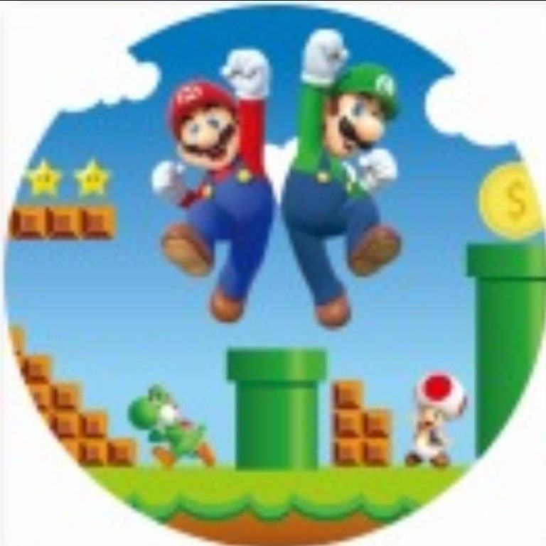 Mario round backdrop | Candles Event Hire