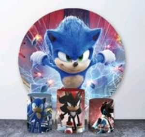 Sonic round backdrop | Candles Event Hire